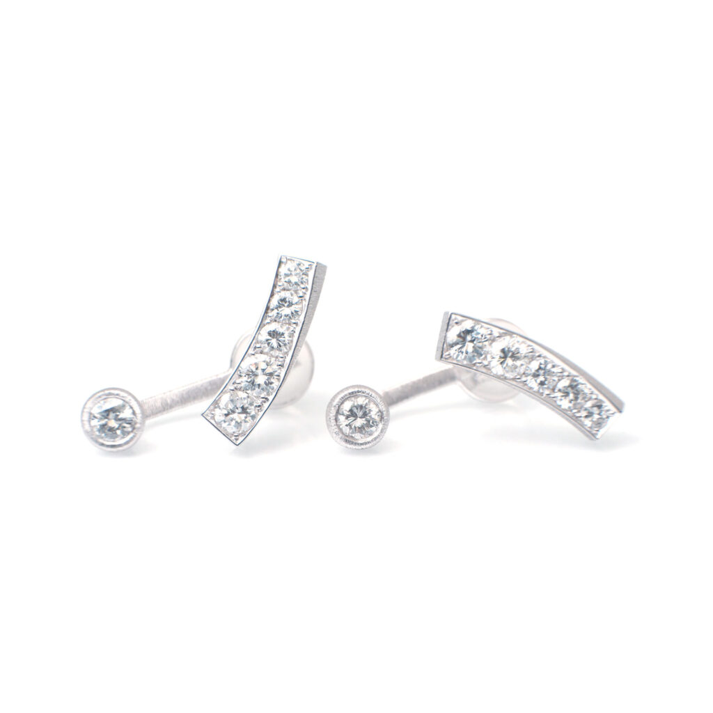 Pt Diamonds catch back earrings custom order jewelry | SHINKO STUDIO ...